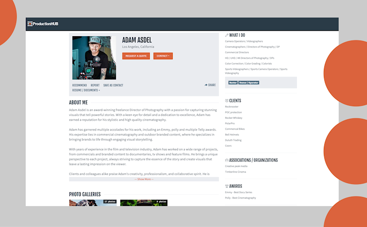 TIPS FOR OPTIMIZING YOUR PRODUCTIONHUB PROFILE